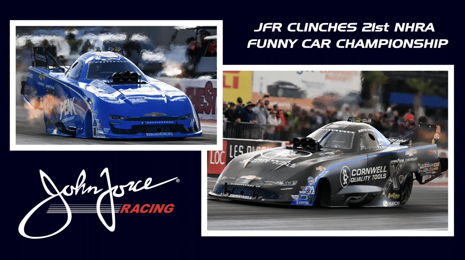 JFR CLINCHES ITS 21ST NHRA FUNNY CAR CHAMPIONSHIP - John Force Racing
